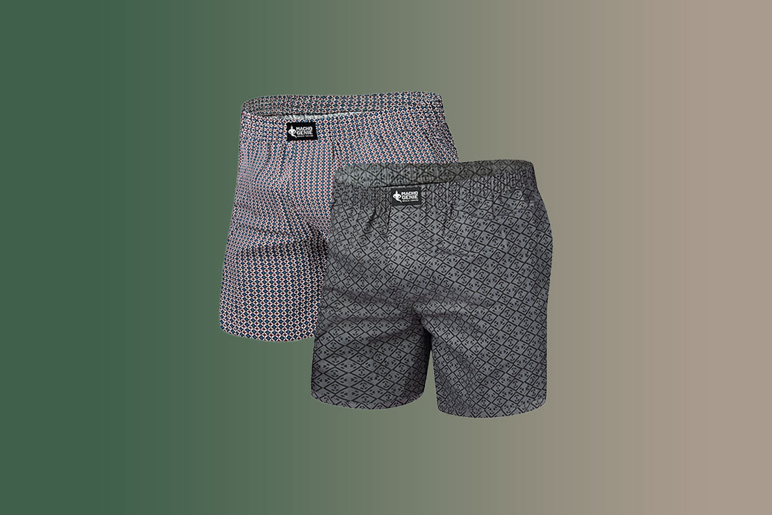 Men’s Underwear 2-Pack – Shop Macho Genie Cotton Boxers Multi-Pack